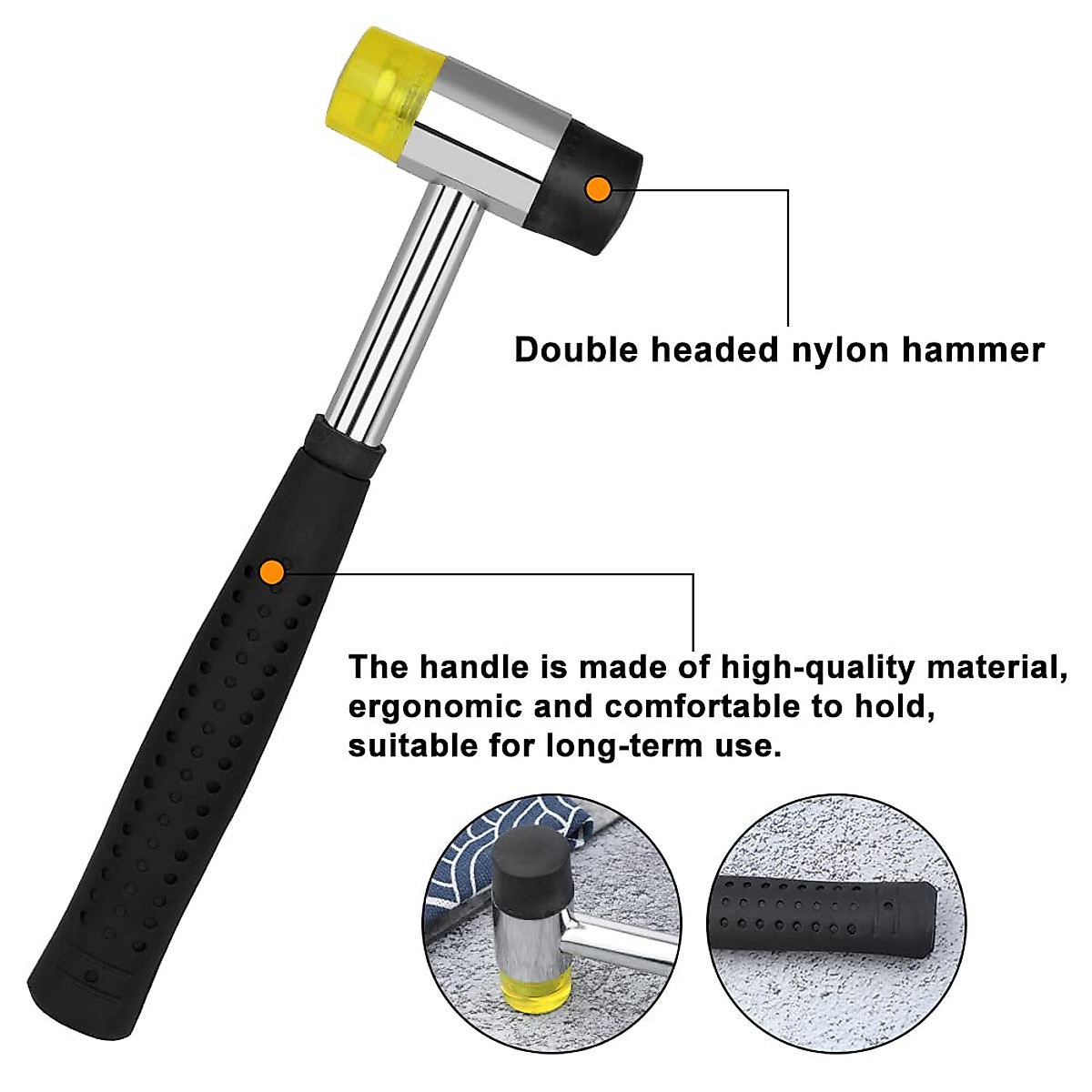 TLKKUE 360 Sets Leather Rivets 4 Colors Double Cap Rivets Tubular 3 Sizes with Rubber Hammer Fixing Tool Kit 4 Pieces for DIY Leather Craft Clothes Shoes Decoration and Repair