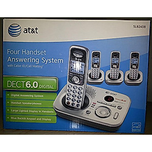 AT&T DECT 6.0 4 Silver Handset Cordless System with Caller ID/Answering Device (SL82408)