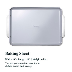 Caraway Non-Stick Ceramic Baking Sheet - Naturally Slick Ceramic Coating - Non-Toxic, PTFE & PFOA Free - Perfect for Baking, Roasting, and More - Large - Gray