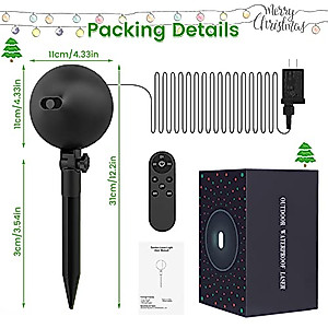 Christmas Lights Projector Laser Light Xmas Landscape Spotlights Waterproof Outdoor Xmas Light for Halloween Patio Yard Garden with Remote Controller (Green and Red)