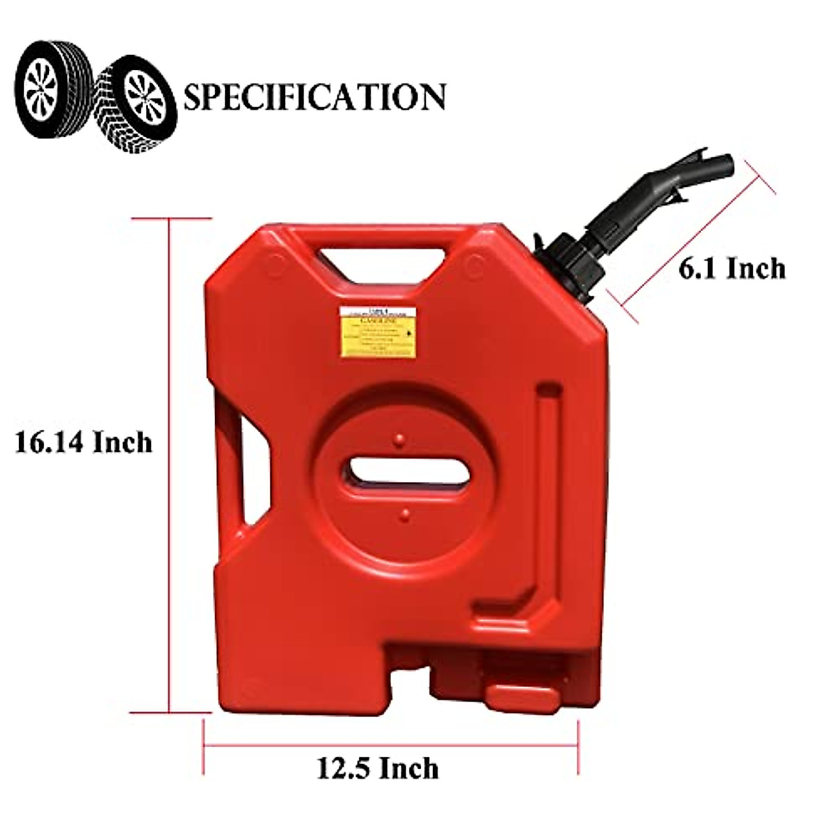 TARKII 2-Gallon Gasoline Container, Red Fuel Can for Vehicles,Portable Gas Tank with 2G Capacity