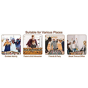 ZLLD 48in Football Table with Plastic Cup Holder, Arcade Table Soccer for Home, Game Room(Log Color)