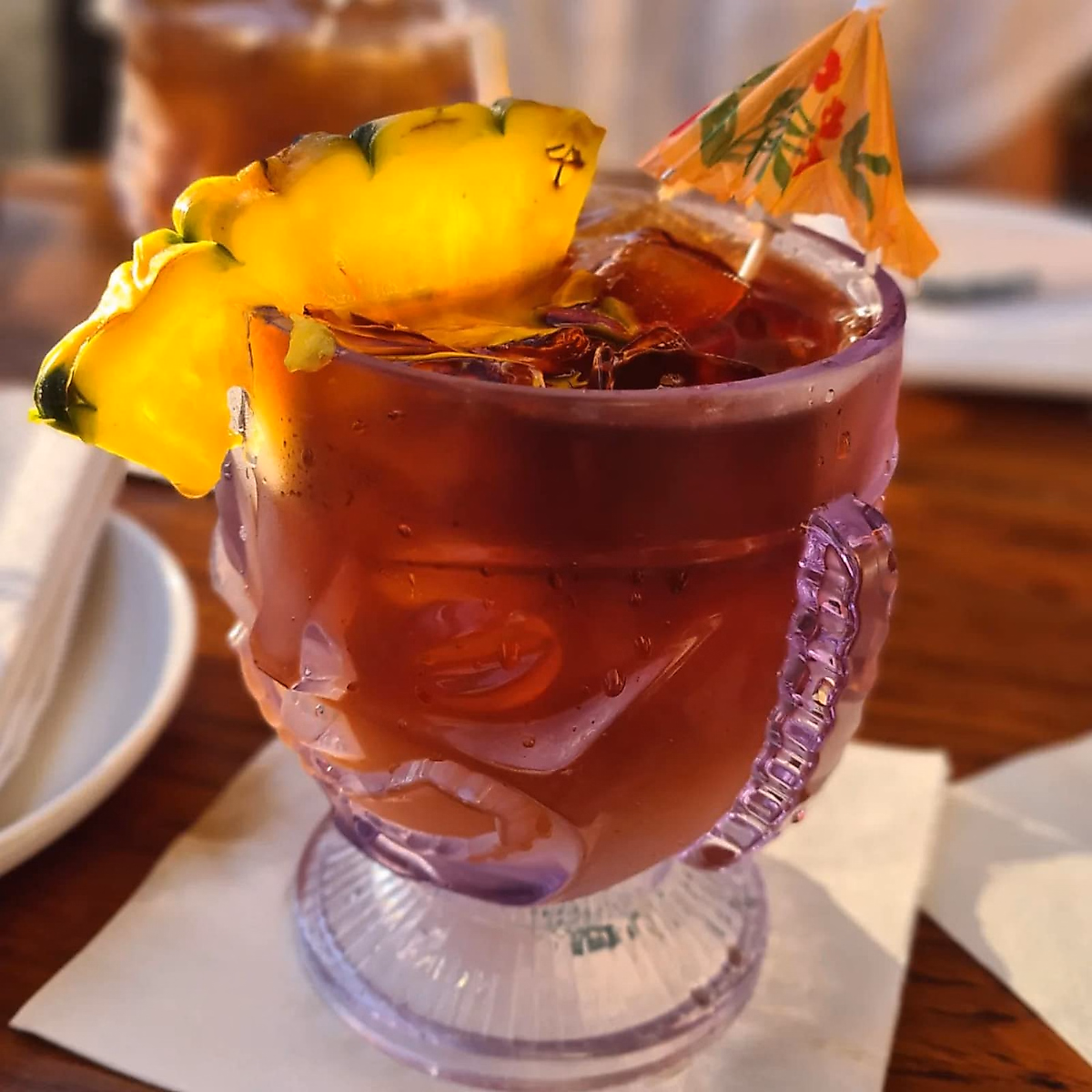 TOPZEA 4 Pack Tiki Glasses, 14 oz Clear Tiki Mug Set Modern Bar Cocktail Glass, Hawaiian Luau Party Mugs Drinkware Beverage Drink Cups for Exotic Cocktail, Mai Tai, Pina Colada, Punch