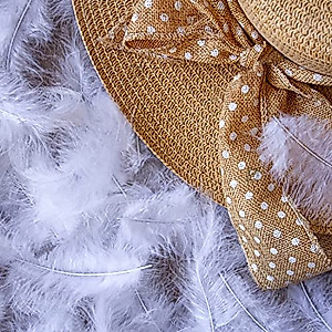 Turkey Marabou Feathers for Crafts Dreamcatcher Fringe Trim Colored Feathers（100pcs White）