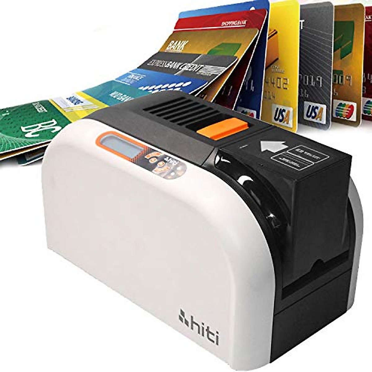 CNJACKY ID Card Printer, Card Printing Machine, CS-200e Dye Sublimation Printing Technology, Carddesiree Cs Software, Upgradable Encoding 300 Dpi Card Printer (Monochrome)