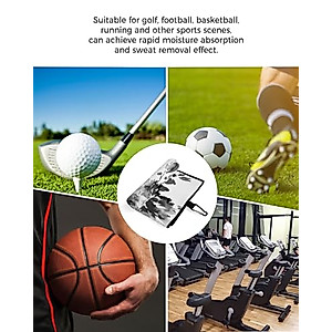 Golf Towel Black Grey Gradient Watercolor Floral White,Waffle Pattern Microfiber Club Cleaner Golf Towels with Carabiner Clip for Women Men Dad,Flower Ink and Wash Golf Towel for Golf Bags,24x16in