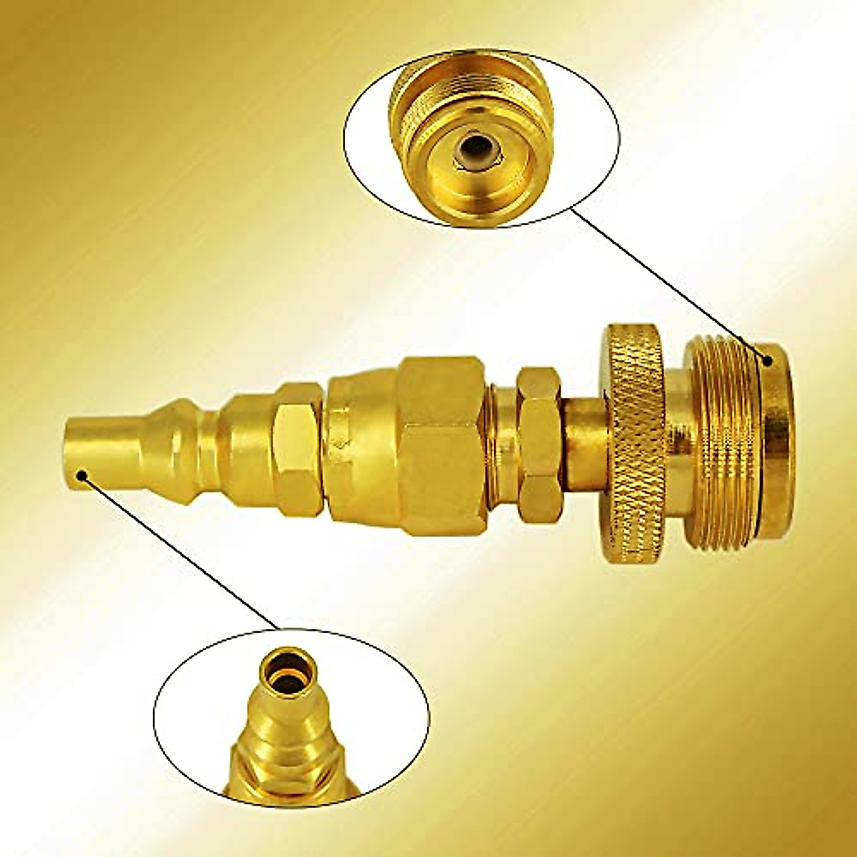 MCAMPAS 1lb Propane Disposal Adapter Fitting with 1/4" Quick Connect Disconnect Adapter for Convert Portable BBQ Grill, Bubby Heater, Weber Traveler Portable Gas Grill to Hook Up RV Trailer