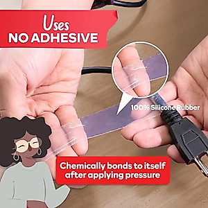 XFasten Self Fusing Silicone Tape for Plumbing Clear 1" X 36-Foot Non-Adhesive Leak Seal Tape Waterproof, Silicone Grip Tape, Rubber Tape Thick for Pipe, Hose Repair Tape, Stop Leak Tape