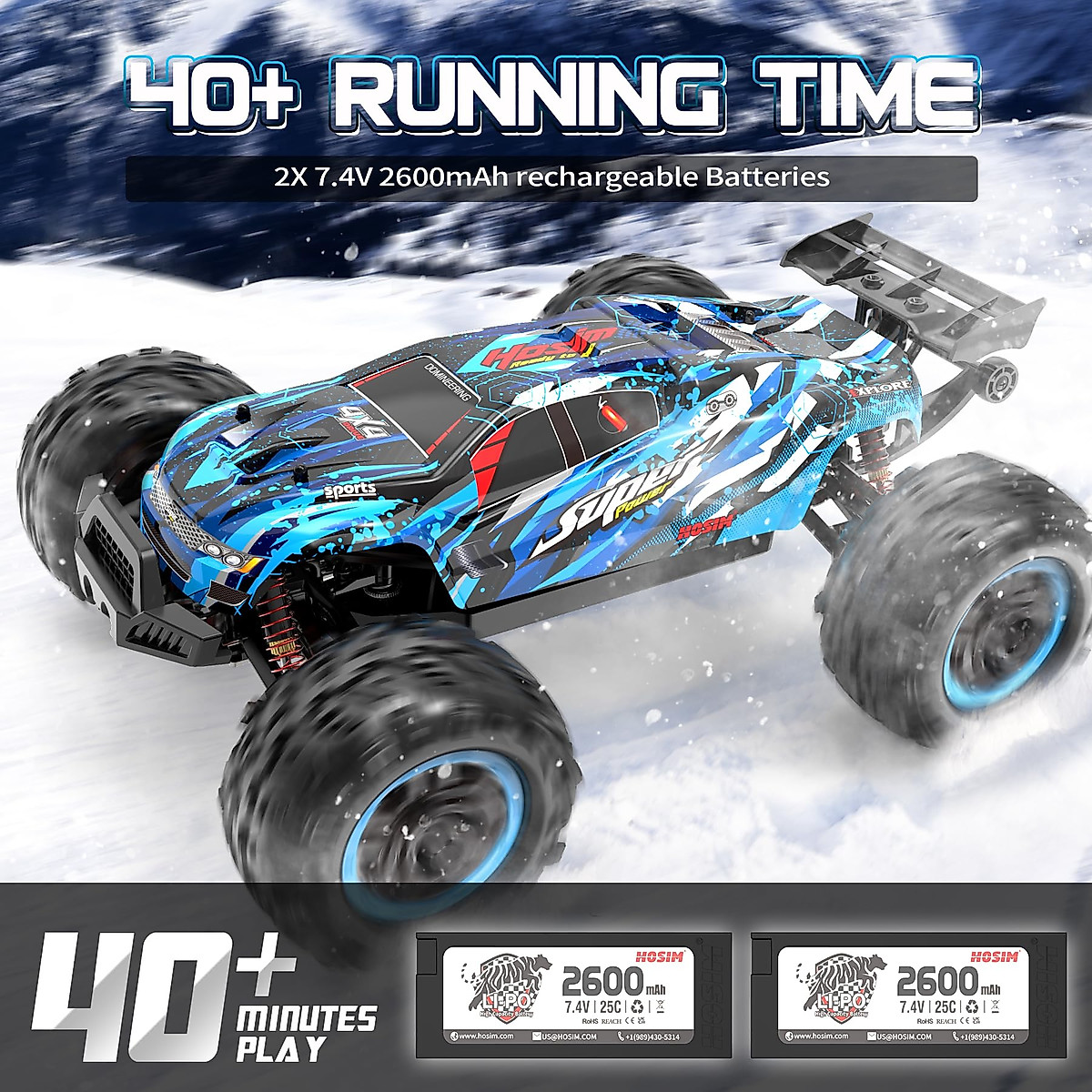 Hosim Brushless RC Cars, 1:10 68+ KMH High Speed Remote Control Car for Adults Boys, 4X4 All Terrains Waterproof Off Road Hobby Grade Large Fast Racing Buggy Toy Gift Monster Trucks