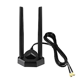 Eightwood Dual Band WiFi Antenna 2.4GHz 5GHz RP-SMA WiFi Antennae with 6.5ft Extension Cable for PC Desktop Computer PCI PCIe WiFi Bluetooth Card Wireless Network Router