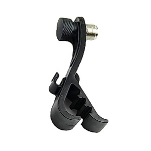 iayokocc Shockproof Drum Rim Microphone Clip, Microphone Shockproof Clip for Microphone Clamps Holder with Groove Gear(Black)