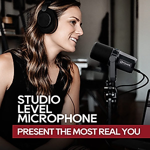 FDUCE SL40 USB/XLR Dynamic Microphone for Podcasting, Gaming, Live Streaming & Recording, Built-in Headphone Output, LED Mute Button, All Metal, Voice-Isolating Technology