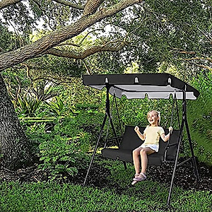Patio Swing Canopy Waterproof Top Cover Set,210D Oxford Cloth Canopy Cover Universal Garden Swing Seat Canopy Replacement for Garden Patio