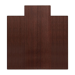 Anji Mountain Deluxe Bamboo Roll-Up Chairmat, 55 x 57-Inch, 8mm Thick, Dark Cherry