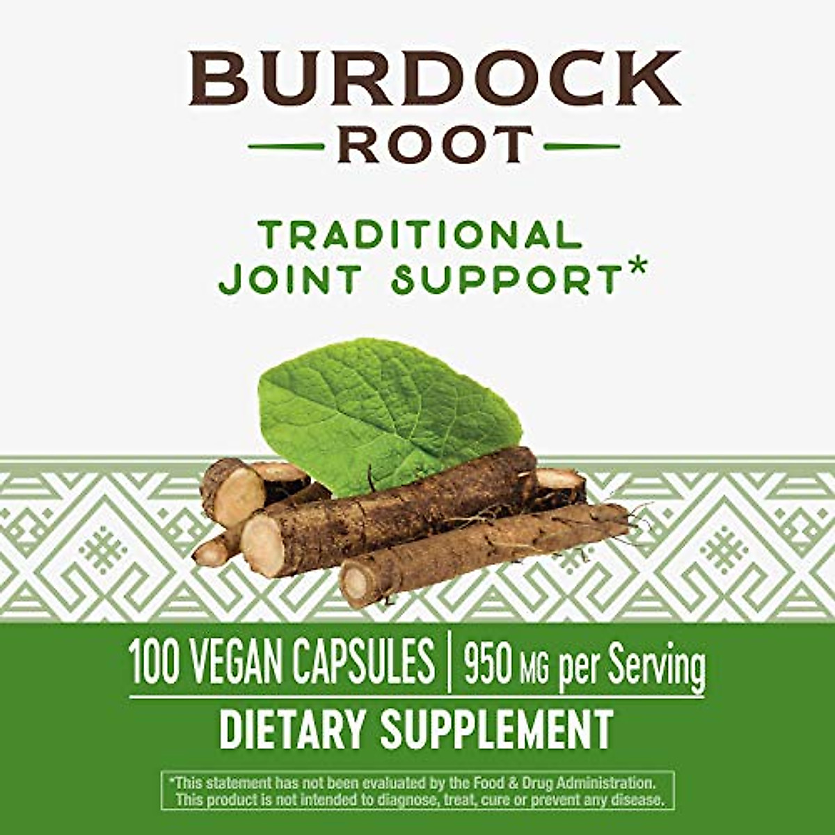 Nature's Way Burdock Root, 950 mg per serving, 100 Vegan Caps (Packaging May Vary)