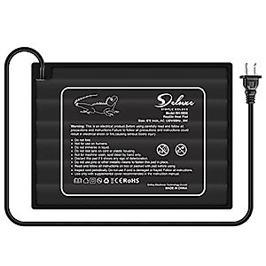 Simple Deluxe 6 X 8 Inch 8W Reptile Heating Pad Under Tank Heater Terrarium Warmer Heat Mat for Amphibians and Reptiles Pet, Black