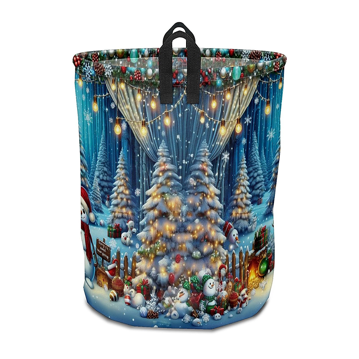 Christmas Snowman Tree Laundry Hamper,laundry Basket,Waterproof Storage Bin for Bedroom,Clothes Organizer Basket,Toys and Blankets in Bathroom