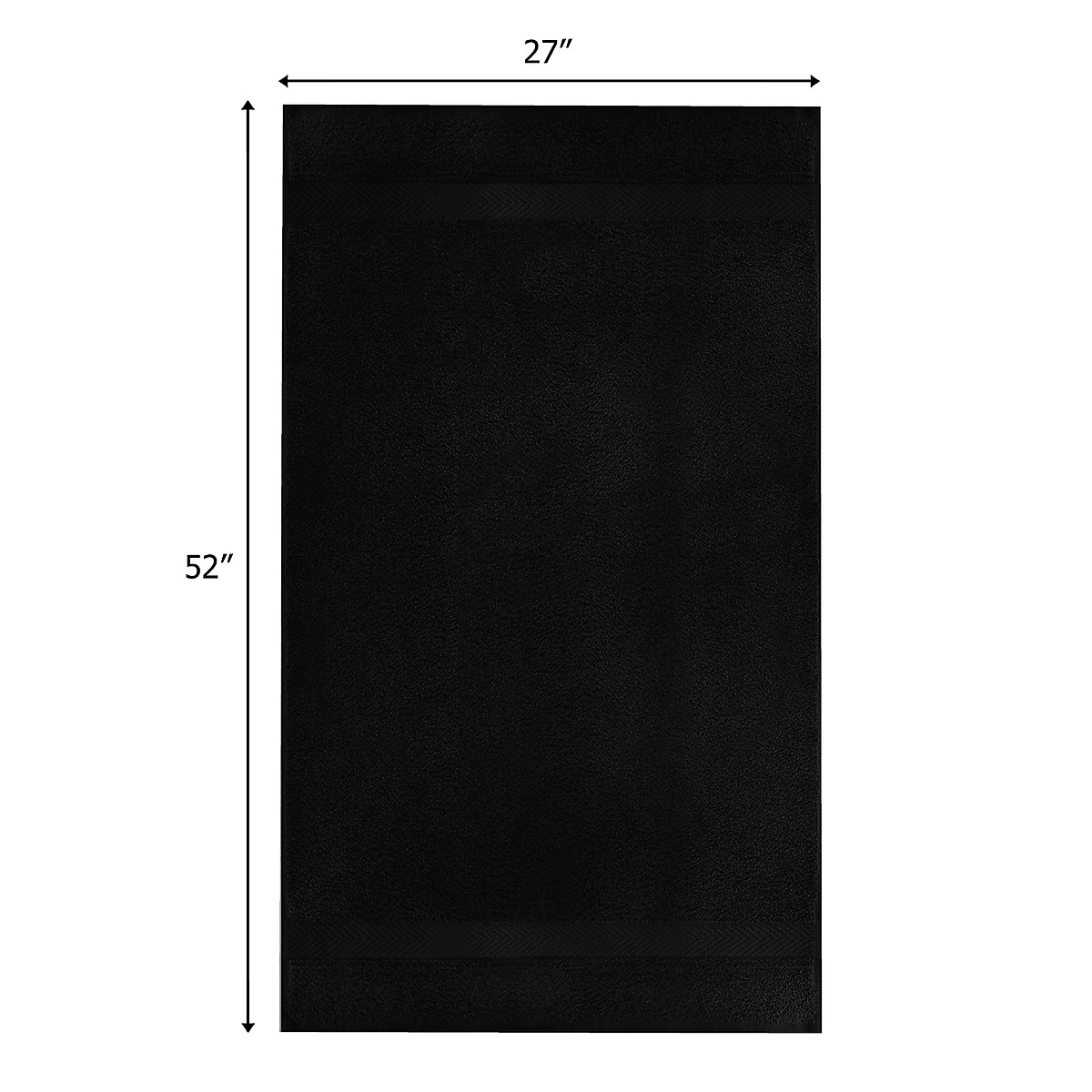 COTTON CRAFT Simplicity Bath Towels Set -7 Pack- 27x52-100% Cotton Bath Towel - Lightweight Absorbent Soft Easy Care Quick Dry Everyday Luxury Hotel Spa Gym Shower Beach Pool Camp Travel Dorm - Black