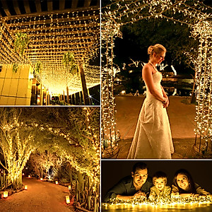 Marchpower Easter Twinkle Lights 328ft 1000 LED with 8 Modes and Memory, Diamond Shape Cristmas String Lights Plug in - Indoor Outdoor Waterproof Romance Wedding Home Garden Party Decor, Warm White