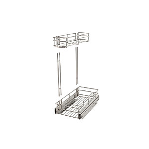STORKING 2 Tier Under Sink Pull Out Cabinet Organizer Slide Wire Shelf Basket for Kitchen Base Cabinets 9" W 17" D 16" H (17D,2pcs)