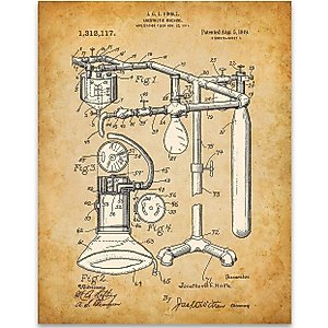 Anesthetic Machine Patent - 11x14 Unframed Patent Print - Great Gift for Doctors, Surgeons, and Anesthesiologist and Home and Office Decor Under $15