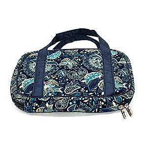 Dicksons Saved by Grace Cross Navy Cotton Bible Cover Case with Purse Handles, Large Print