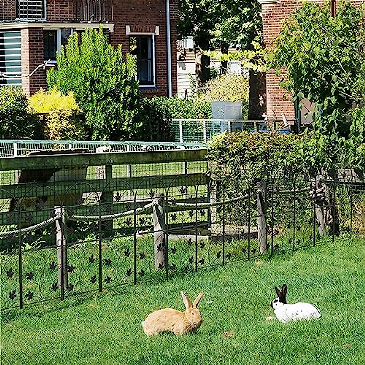 Sunexinlo 3Ft Tall Garden Fence, 15-Pack High Garden Fencing Decorative No dig Animal Barrier Metal Border Fence Panel for Yard, 15 Feet