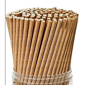250pc Bendable Brown Paper Eco Friendly Biodegradable Straws Compostable And Disposable For Drinking Or Crafts