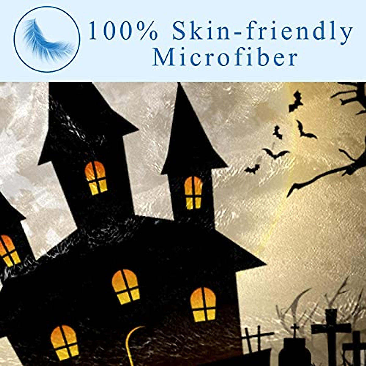 Creepy Halloween Prints Soft Warm Cozy Blanket Throw for Bed Couch Sofa Picnic Camping Beach, 150×100cm