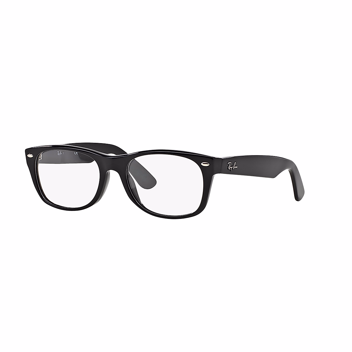 Ray-Ban RX5184 New-Wayfarer Prescription Eyeglass Frames, Shiny Black/Demo Lens, 52 mm