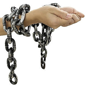 Lodou Halloween Decoration Chain,Plastic Chains Props,Halloween Costume Chain Prison Chain for Halloween Party Decoration Cosplay Accessory (2)