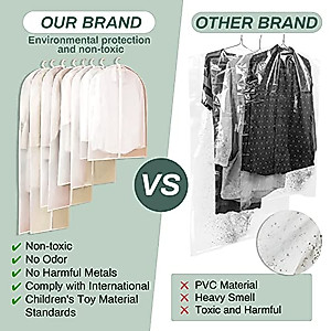 Garment Bags Travel Hanging Clothes Dance Garment Bags Travel Garment Clear Bag Storage Suit Bags Closet Storage Plastic Garment Cover Bags 24''x60'' 8 Pieces LMQSCH