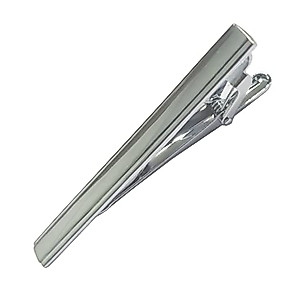Men Metal Silver Tone Simple Necktie Tie Bar Clasp Clip (Sliver)