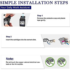 Ink Cartridge for HP 61XL 61 XL Ink Cartridge Combo Pack Remanufactured for HP Envy 5530 Ink Cartridges for HP Envy 4500 5535 OfficeJet 4630 2620 4635 DeskJet 1000 1010 (1 Black, 1 Tri-Color)