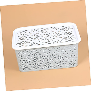 PRETYZOOM 2pcs Box Organization Baskets Storage Boxes with Lids Storage Bin with Lids Catch All Basket Closet Drawers Cosmetic Tray Pantry Storage Bins Panties Storage Basket