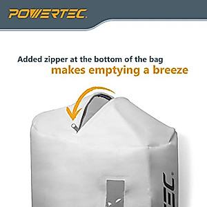 POWERTEC DC5370 Wall Mounted Dust Collector with 2.5 Micron Filter Bag | 537 CFM