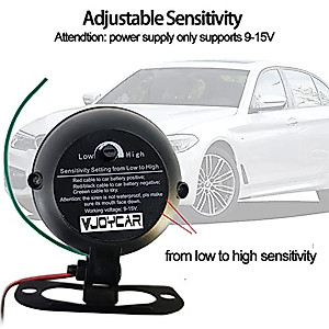 VJOYCAR DIYV1 1-Way Wireless Car Alarm Vehicle Security System Anti-Theft Burglar Vibration Sensor Horn Siren Universal 12V Auto Anti-Theft Protection System Simple DIY Install
