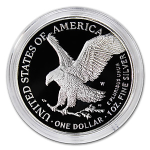 2022 W 1 oz Proof American Silver Eagle Coin (PF - in Capsule) with Certificate of Authenticity and Original United States Mint Box $1 Seller Mint State