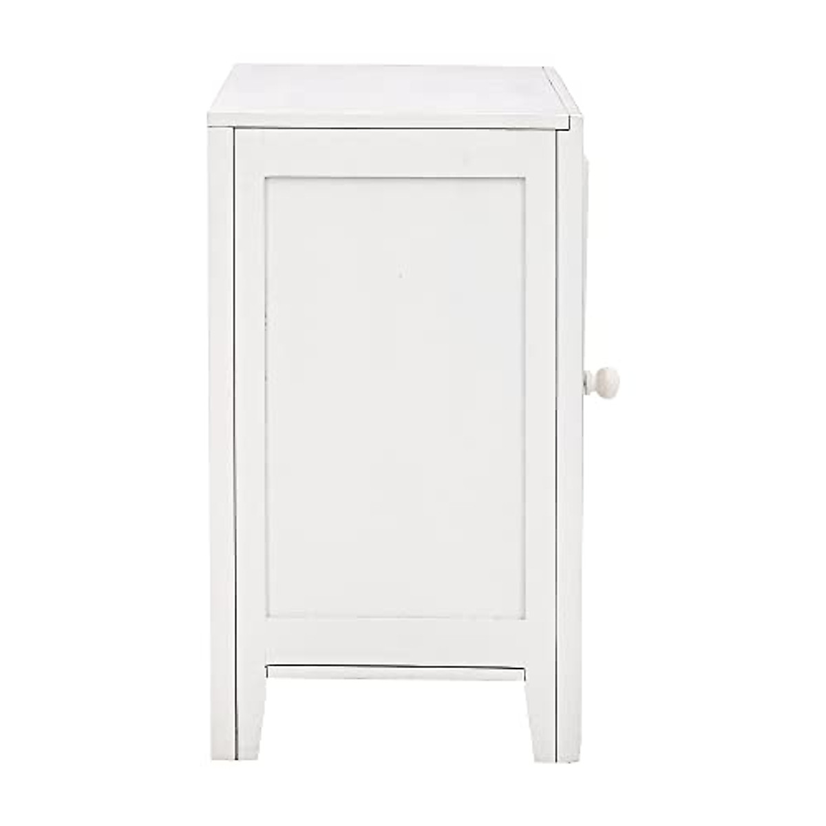 Signature Design by Ashley Fossil Ridge Boho Accent Cabinet or End Table, Vintage White