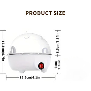 Generic Egg Cooker & Egg Boiler 7 Egg Capacity 3-in-1 Electric Boiled Egg, Vegetable Cooker, Poacher, Scrambled, Omelet Maker with Auto Shut Off Feature Multipropose Boiler and Steamer (White)