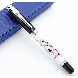 JINHAO 8802 Fountain Pen F Nib (Birds and Wintersweet Painting)