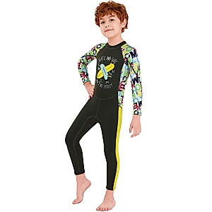 Little Kids Boys 2.5 mm Neoprene Long Sleeves Wetsuit Surfing Full Suits Full Body Neoprene Swimsuits Cartoon Thermal Diving Suits
