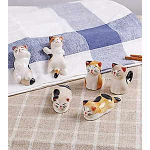 Porcelain Knife Rests Chopstick Rest set, Cat Chopsticks Rest Dinner Spoon Stand Knife Fork Holder, Delightful Cat Shaped Chopsticks Holder - Ideal gift for Mother's Day, Christmas