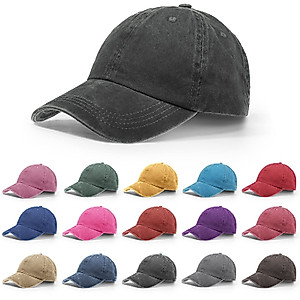 Jecery 15 Pcs Vintage Baseball Cap American Flag USA Flag Distressed Baseball Hat Adjustable Unisex Sport Cap for Women Men(Assorted Colors, Classic Style)