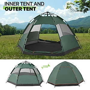 Magshion Camping Lightweight Instant Tent 2 Person Durable Pop Up Indoor Tent Portable Outdoor Backyard Green Tent for Hiking Backpacking, Easy Setup