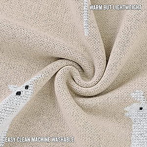 Unisex Cozy Receiving Swaddle Cuddle Stroller Crib Stroller 100% Fine Loomed Cotton Blanket - Quilt Blanket for Newborns, Infants Toddler, Boys and Girls (Llama - Cream)
