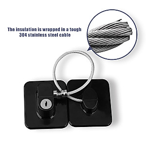 SAVITA 2 Pcs Refrigerator Door Locks, Fridge Lock with 2 Keys Stainless Steel Zinc Alloy Strong Adhesive Lock Protect Baby Kid Safe for Windows Kitchen Cabinets Cupboard Refrigerator Drawer (Black)