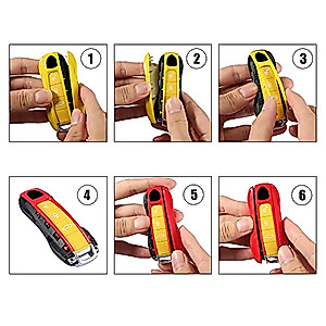 X AUTOHAUX 1 Set White Painted Key Cover Fob Shell Cover for Porsche Panamera Cayenne Taycan