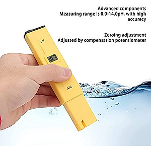 YUESFZ Precise Water Acidity Meter PH Tester Pen Digital Water Quality Tester Acidity Meter 0.0-14.0pH Practical Water Quality Detector