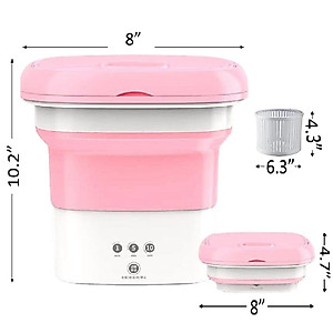 FlexiWash Portable Washing Machine, Mini Washing Machine with 3 Modes Deep Small Foldable Bucket Washer for Camping, RV, Travel, Small Spaces, Lightweight and Easy to Carry